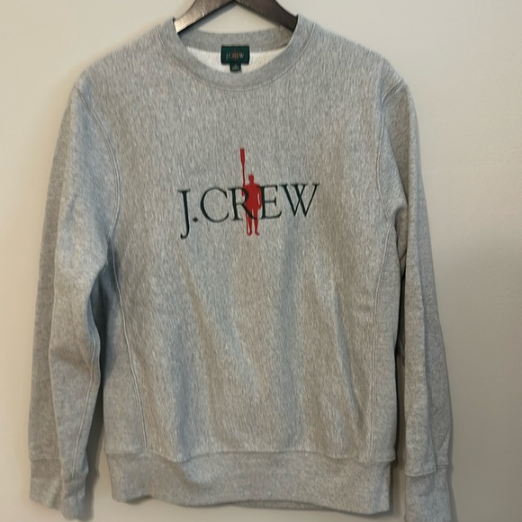 J. Crew | Shirts | J Crew Logo Sweatshirt Grey Thick | Poshmark